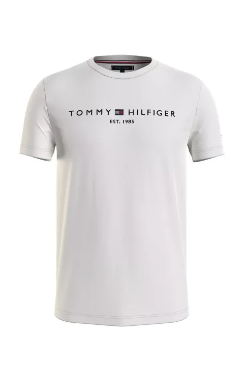 Erkek Im Core Tommy Logo T-Shirt-Beyaz T-Shirt Tommy Hilfiger