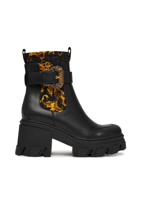 Versace Kadın Gold Toka ve Desenli Elastik Yan Panelli Kalın Tabanlı ...
